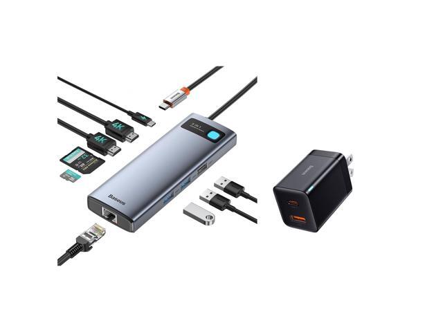 Baseus Laptop Docking Station Dual Monitor 4K@120Hz, 9 in 1 USB C Hub ...