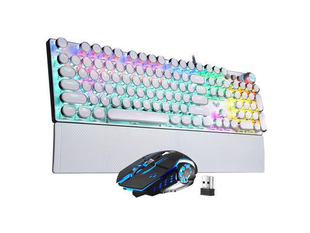 AULA Mechanical Gaming Keyboard Mouse Combo (F2088 Typewriter Style ...