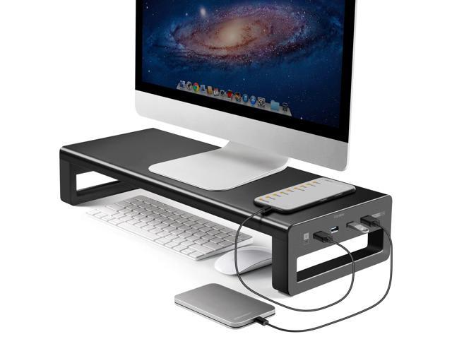 Vaydeer USB 3.0 Aluminum Monitor Stand Metal Riser Support Transfer ...