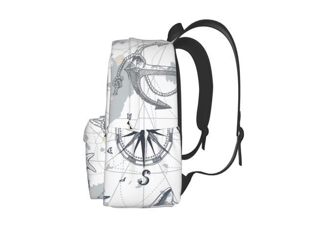 Muxxirt Daily Backpack Submarine World, Lighthouse, Anchor And Compass ...
