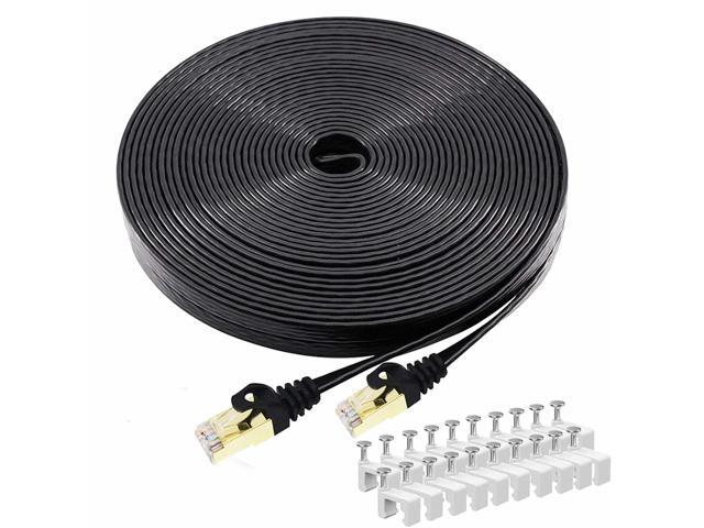 BUSOHE Cat 8 Ethernet Cable 200 FT, 40Gbps 2000MHz CAT8 High Speed Flat ...