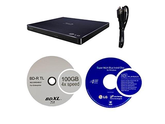 LG 6X WP50NB40 Ultra Slim Portable Blu-ray Burner Bundle with 100GB ...