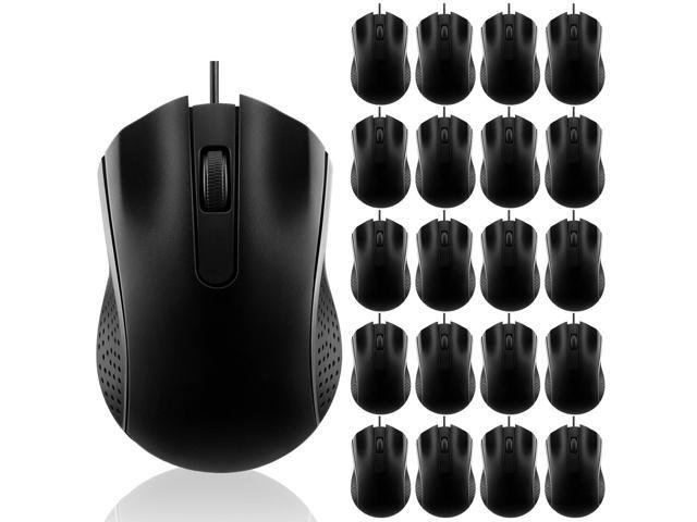 Tellegloww 20 Pcs Wired USB Computer Mouse Bulk 3-Button Corded Mouse ...
