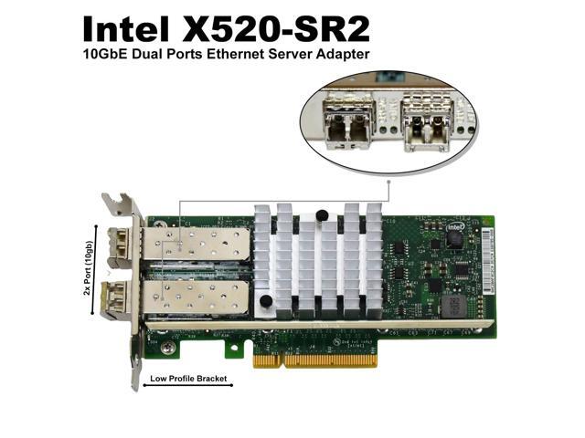 Intel X520-SR2 Dual-Port 10GbE SFP+ PCIe 2.0 x 8 Low-Profile Network ...