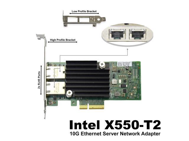 Intel X550-T2BLK Dual Port 10GbE PCIe 3.0 x8 Network Adapter High Profile Server Grade Ethernet ...