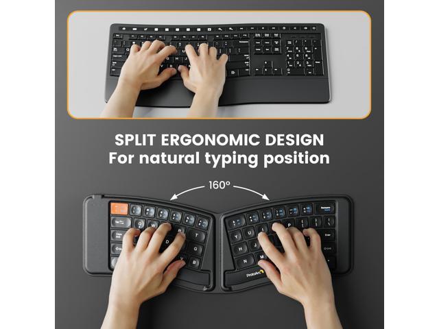 ProtoArc Ergonomic Foldable Keyboard, XK03 Ultra Slim Travel Keyboard ...