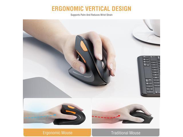Left Handed Bluetooth Mouse, ProtoArc EM13 Wireless Ergonomic Vertical ...