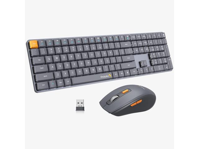ProtoArc MECH KM200 Wireless Mechanical Keyboard Mouse, 2.4GHz Wireless ...