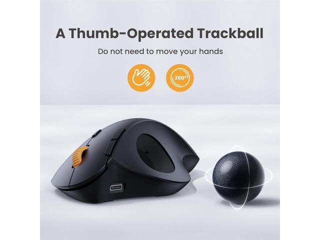 ProtoArc Wireless Trackball Mouse, EM04 Ergonomic Bluetooth Rollerball ...