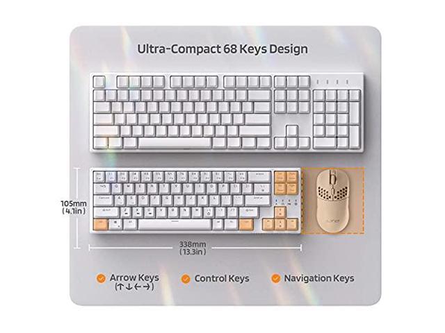 LTC NB681 Nimbleback Wired 65% Mechanical Keyboard, RGB Backlit Ultra-Compact 68 Keys Gaming ...