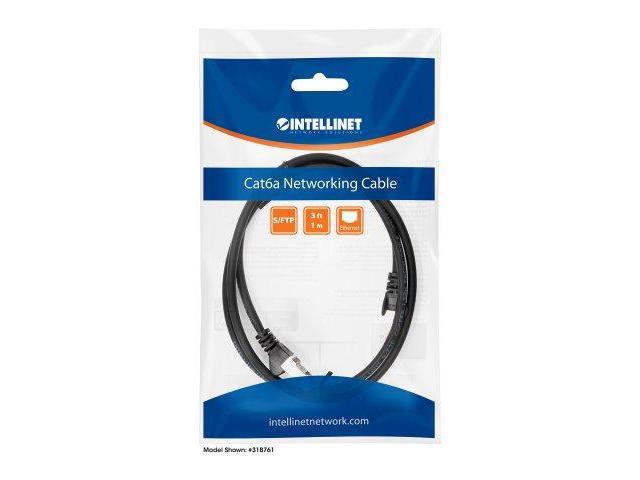 Intellinet Cat6a S/FTP Patch Cable, 100 ft., Black, Copper, 26 AWG, RJ45, 50 Micron Connectors ...