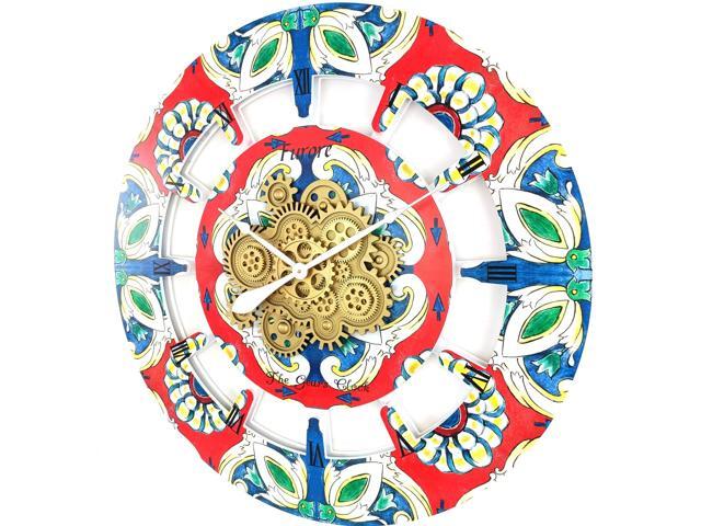 The Gears Clock 36 inches Round Italy Collection Wall Clock with Moving ...