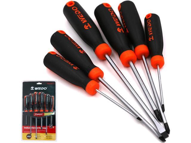 WEDO 6Pcs Screwdriver Set, Magnetic Screwdriver with 3 Flat& 3 Philips ...