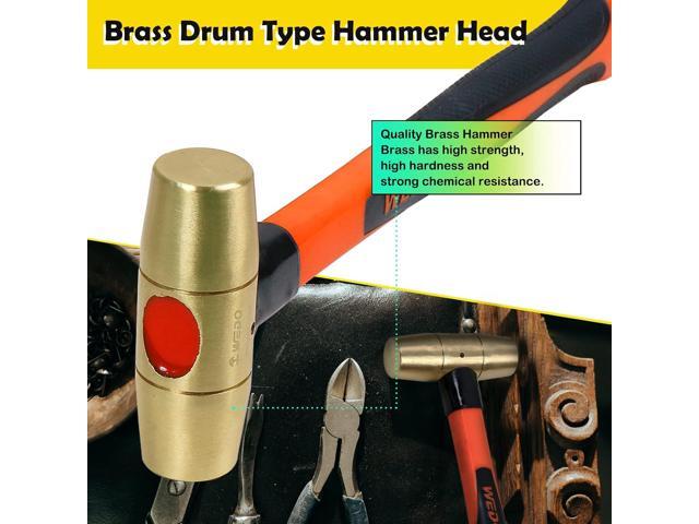 WEDO Brass Hammer with Fiberglass Handle, Drum Type Hammer, Non ...