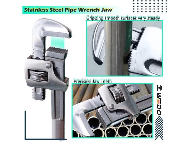 WEDO Stainless Steel Pipe Wrench, Straight Pipe Wrench, Adjustable ...