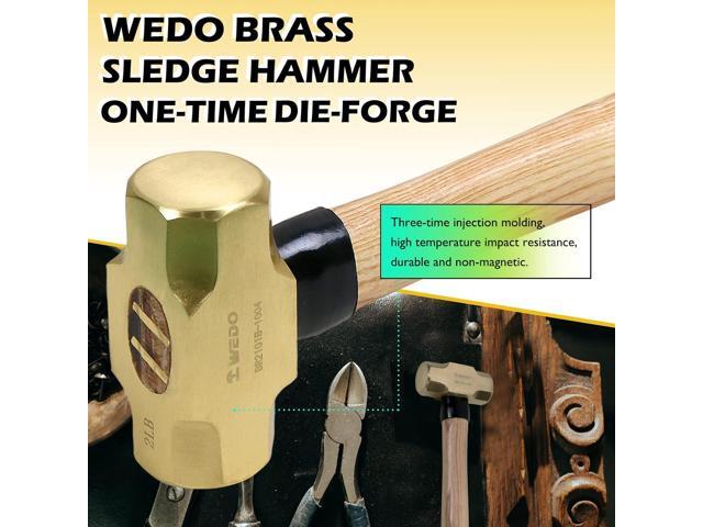 WEDO Brass Sledge Hammer with Wooden Handle, 3lb, 360mm, 14" - Newegg.com