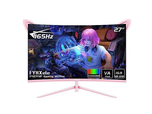 FYHXele FY27FHP Pink Monitor 27 Inch Curved Gaming 165Hz - Support ...