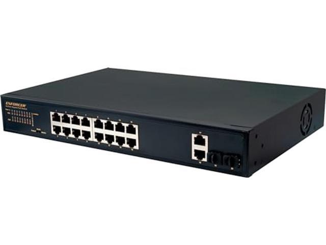 Seco-Larm NS-516UT-GAQ Enforcer 16-Port Unmanaged PoE Switch; Plug-and ...