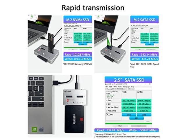 AOKO M.2 Duplicator NVMe to SATA Docking Staion for M.2 PCIe NVMe/M.2 ...