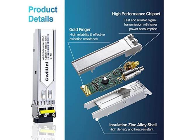 4Pcs 80km SFP 1.25G Single Mode Fiber Module Network Transceiver ...