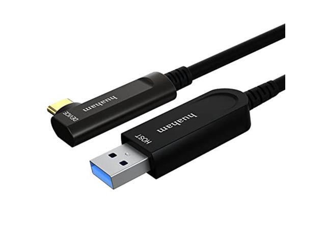huaham USB A to USB C Fiber Optic Cable Right Angled 15M/50FT, USB 3.1 ...