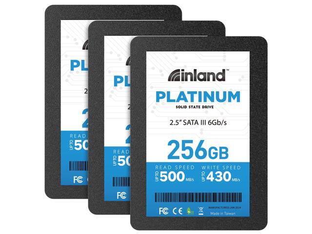 INLAND Platinum 3 Pack 256GB SSD SATA III 6Gb/s 2.5" 7mm TLC 3D NAND ...