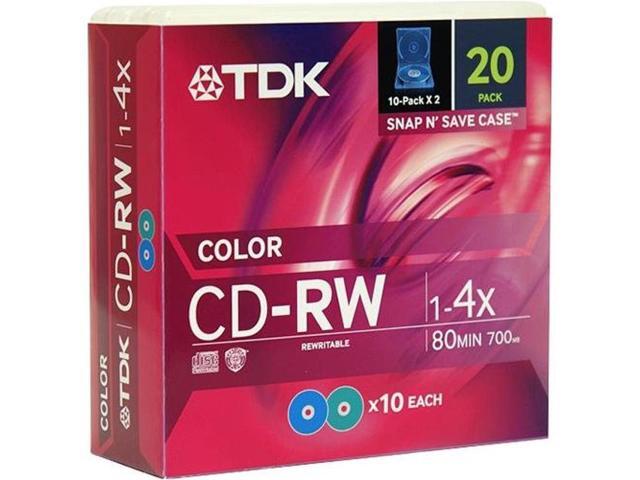 TDK 20 Pack Of CD-RW80 Rewriteable CDR's - Newegg.com