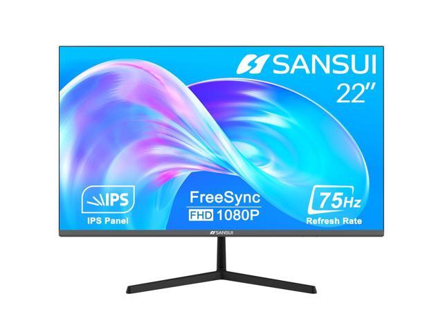 SANSUI Monitor 22 Inch IPS 75Hz FHD 1080P HDMI VGA Ports Computer ...