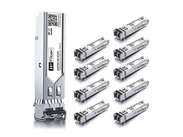 10 Pack 1.25G Multimode SFP LC Module, 1000Base-SX Gigabit Fiber ...
