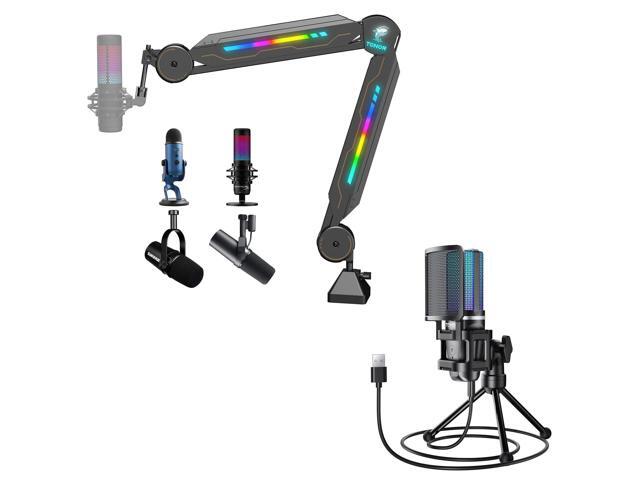 TONOR Gaming USB Microphone for PC TC777 Pro, Bundle with Adjustable RGB Boom Arm T90 - Newegg.com