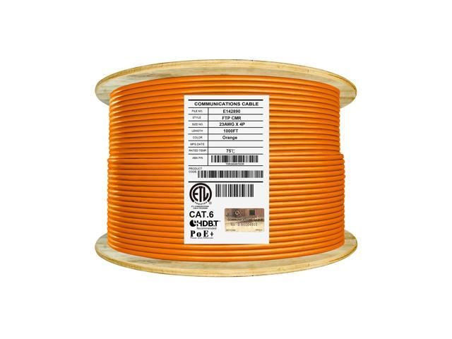 Elite Cat6 Shielded Riser (CMR), 1000ft, F/UTP 23AWG, Solid Bare Copper ...