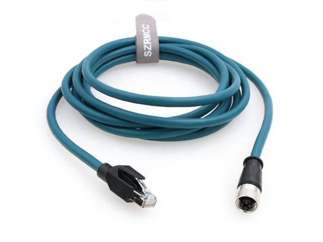 SZRMCC M12 X-Code 8Pin Female Connector to RJ45 Ethernet Cable Cat6A ...