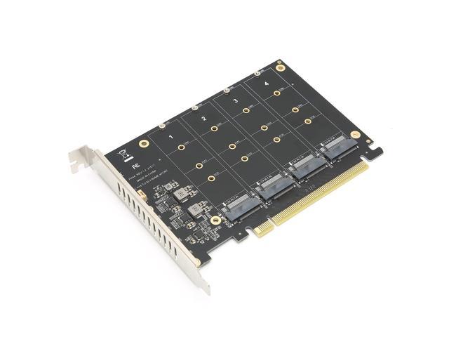 M.2 NVME SSD to PCIe 4.0 Adapter Card, 4 Port M.2 NVMe to PCIE x16 ...