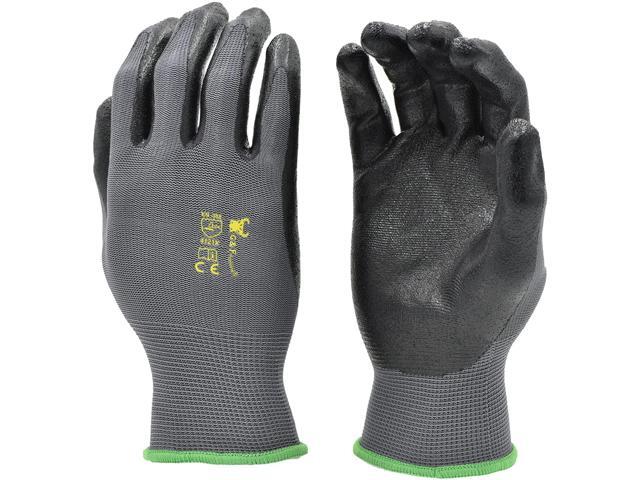 G&F Products Gloves Endurance Pro Seamless Color Black Micro Form Nitrile Grip - 6 Pair - XL ...