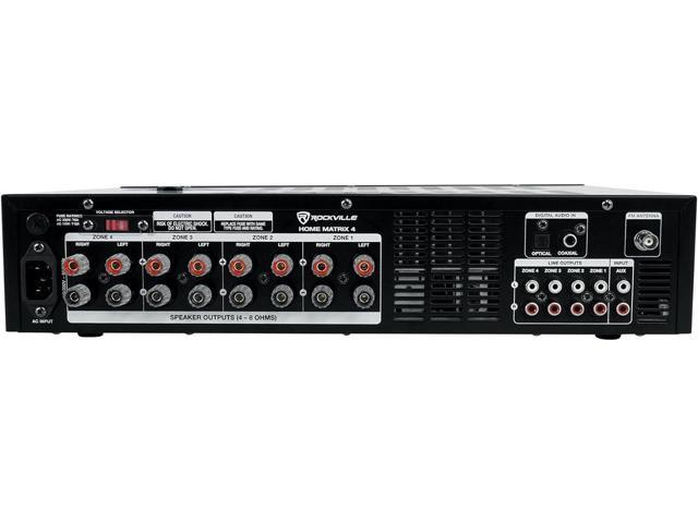 Rockville Home Matrix 4 Zone 8 Channel 600w Multi Room/Source Receiver ...