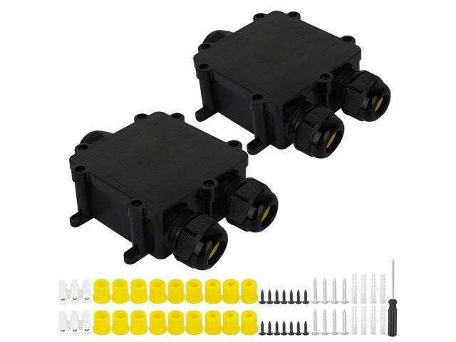HoHaing IP68 External Junction Box, 3 Way Plug Line Outdoor Electrical ...