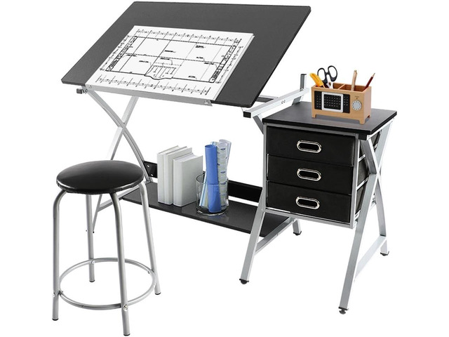 Yaheetech Drafting Desk, Drawing Table for Artists/Adults, Art Desk w ...