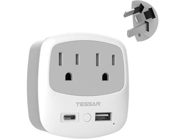 Australia New Zealand Plug Adapter, TESSAN Type I Travel Adaptor with 2 ...