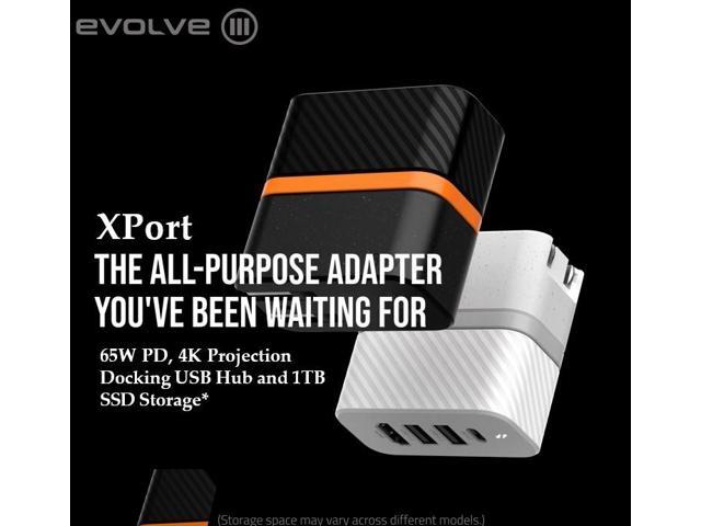 Evolve III XPort 65W 512GB 3-in-1 Portable Charging, Storage & Cable Hub - Adapters and Changers ...