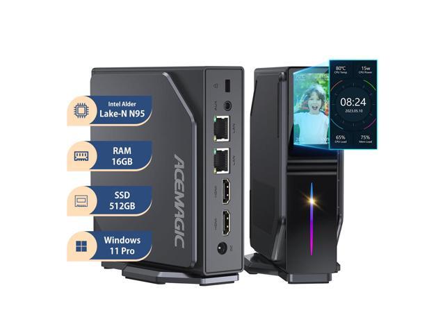 ACEMAGIC Mini PC Desktop Dual Nic with DIY LCD Display & Magnetic Case ...