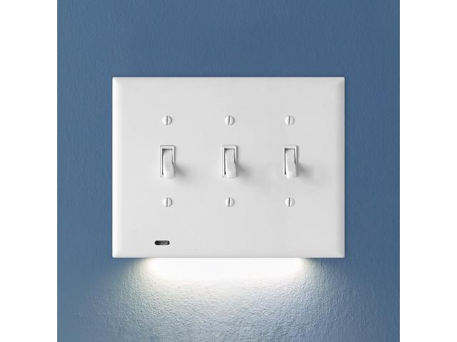 SnapPower SwitchLight Cover [Triple-Gang] - Light Switch Wall Plate ...