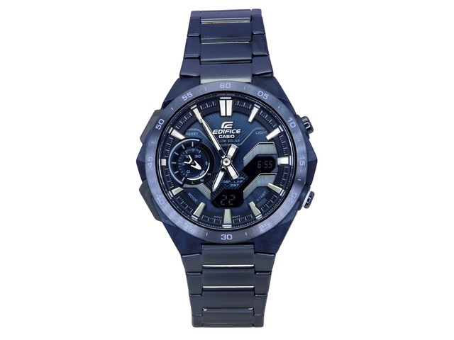 Casio Edifice Blue Dial Solar Sports 100M Men's Watch ECB-2200CB-2 ...