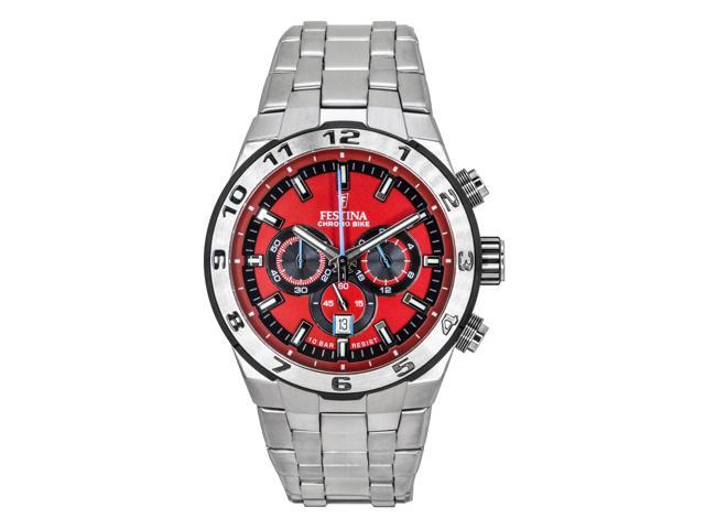 Festina Chrono Bike Chronograph Red Dial Quartz 100M Men's Watch F20670 ...