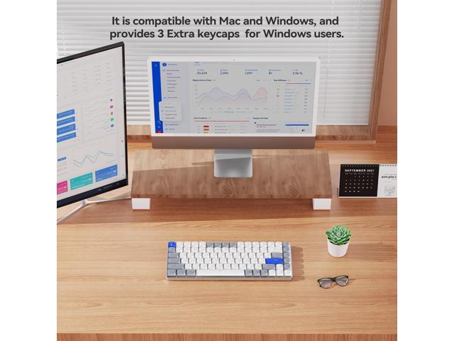 AUSDOM Wireless Bluetooth 75% Mechanical Keyboard: Compact Multi-Device ...