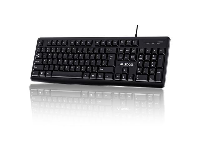 AUSDOM Y2 Wired USB Keyboard with Number Pad,Spill-Resistant,Chiclet ...