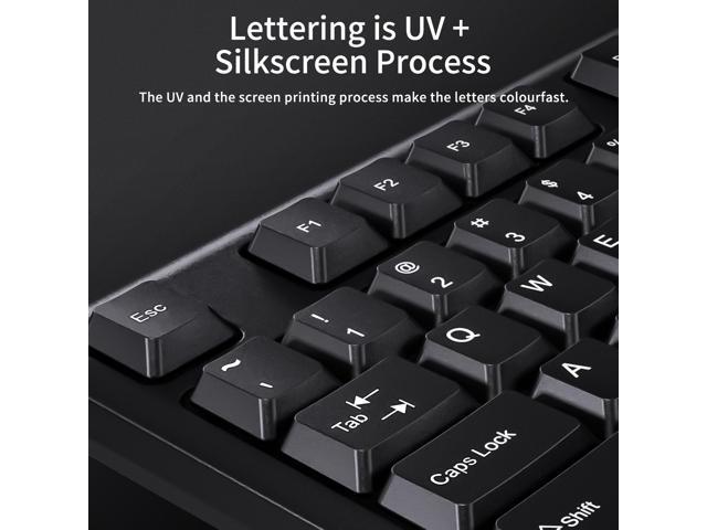 AUSDOM Y2 Wired USB Keyboard with Number Pad,Spill-Resistant,Chiclet ...