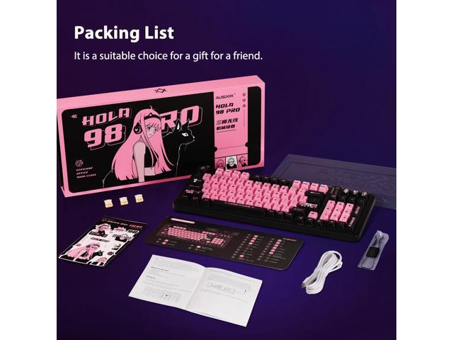 AUSDOM 98Pro Wireless Mechanical Keyboard, Tri-Mode Bluetooth/2.4GHz ...