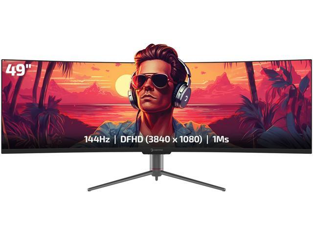 GAMEPOWER 49 inch Curved Ultrawide Gaming Monitor, 1Ms, 144Hz Refresh ...