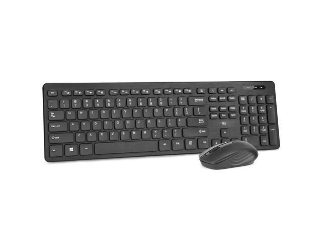 Rii RK200 Wireless Keyboard and Mouse Combo,2.4GHz Full-Sized Cordless ...