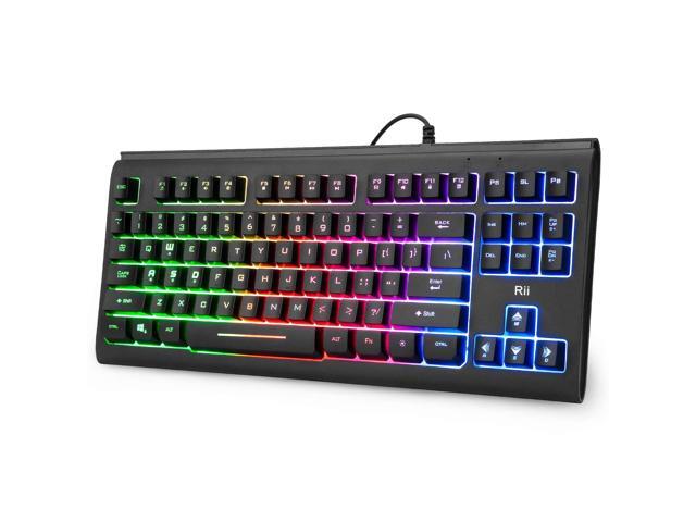 Rii Computer Keyboard, Wired USB Compact Keyboard with RGB Backlit ...